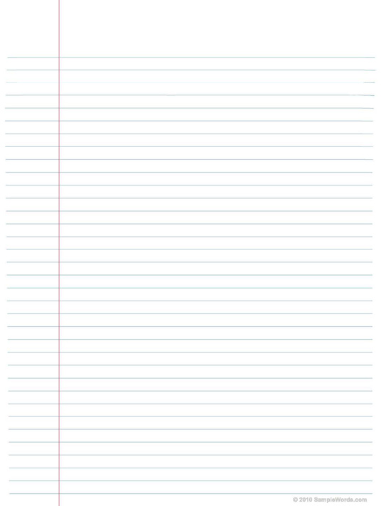 Free Printable Lined Notebook Paper - PDF for Printing Free Printable Lined Notebook Paper - PDF for Printing